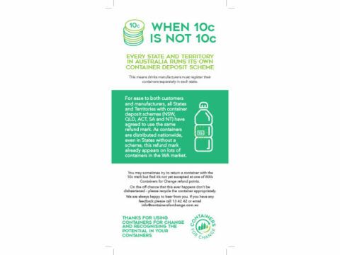 Flyer, 10¢ Refunds (Pack 100) | Containers for Change
