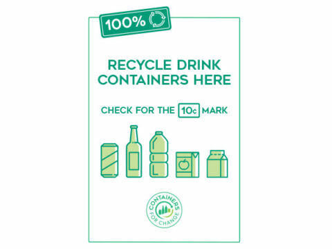 Poster, Recycle Drinks Containers Here | Containers for Change